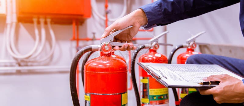 Engineer Checking Industrial Fire Control System,Fire Alarm Controller ...