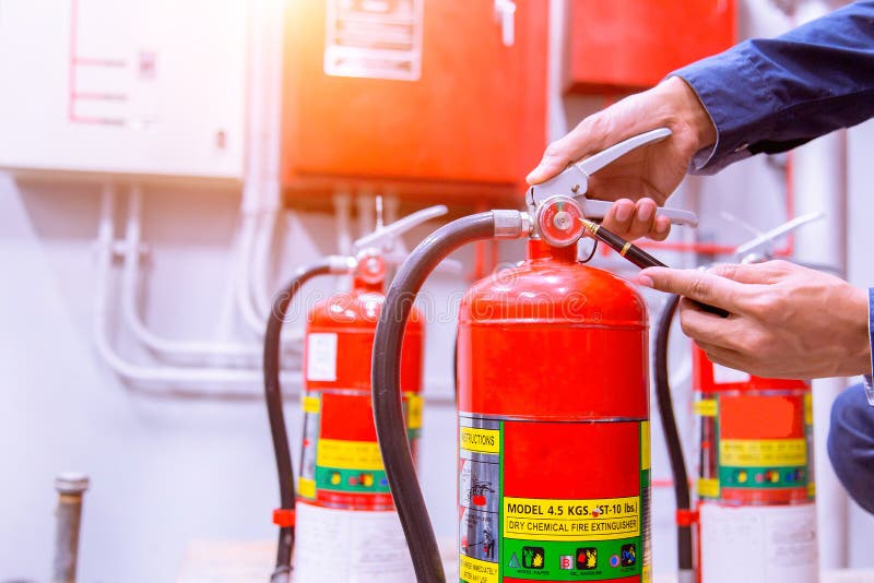 Engineer Checking Industrial Fire Control System,Fire Alarm Controller ...