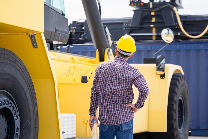 Engineer Checking and Inspect Container in Industry Cargo, Foreman in ...