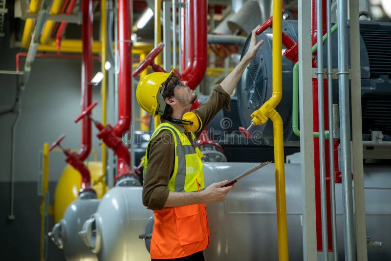 Engineer Checking and Maintenance Technical Data of System Equipment ...