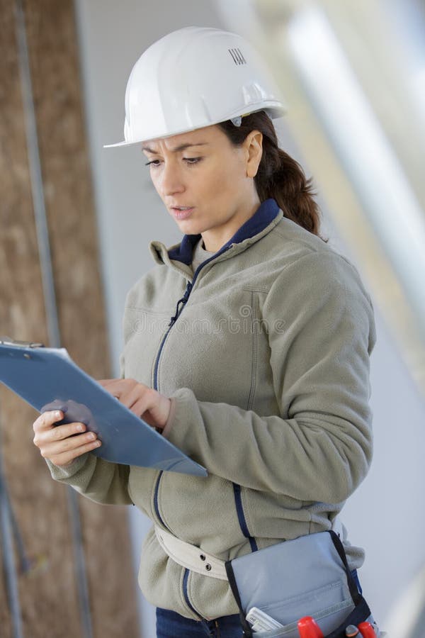 Engineer Checking Something Clipboard Stock Image - Image of control ...