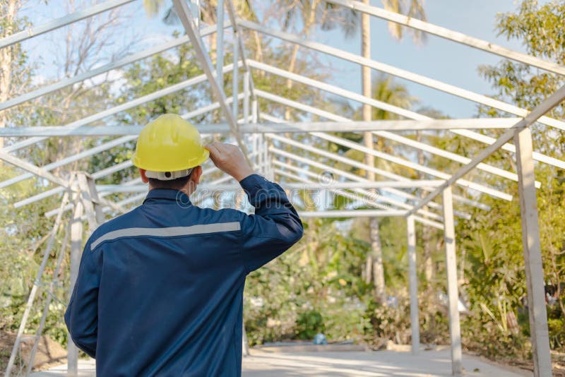 Engineer Checking Work at Construction Building. Stock Photo - Image of ...