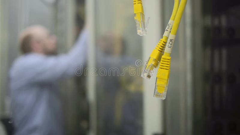 Blur Ethernet Network Connection Hub. Blinking Lights in a Dark Server ...