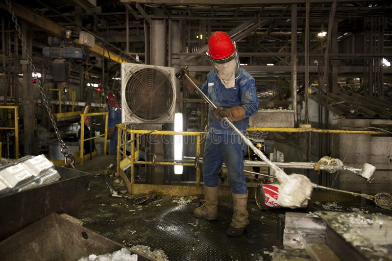 Engineer Cleaning Machine in Factory. Stock Image - Image of factory ...