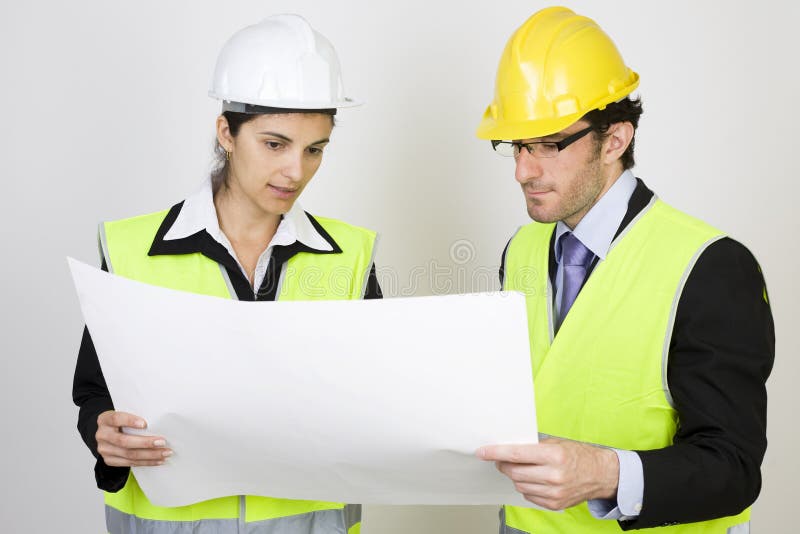 Engineer and Client on Site Stock Image - Image of build, hardhat: 9717377
