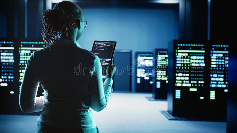 Engineer Coding in Data Center Stock Photo - Image of worker, storing ...