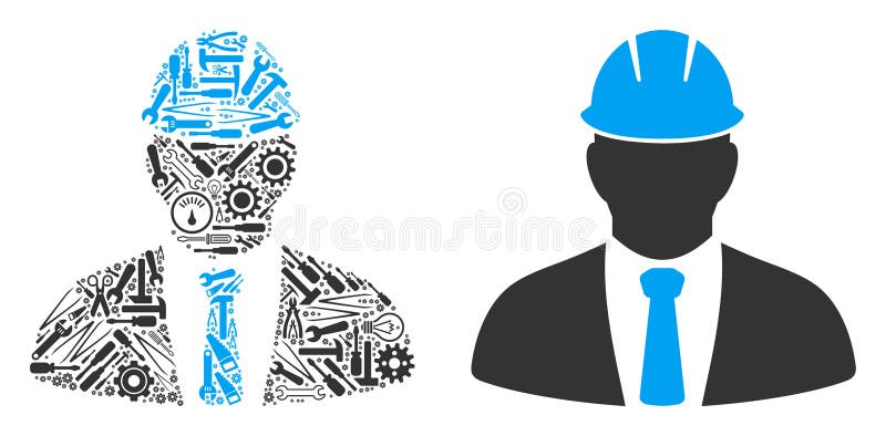 Engineer Composition of Service Tools Stock Vector - Illustration of ...