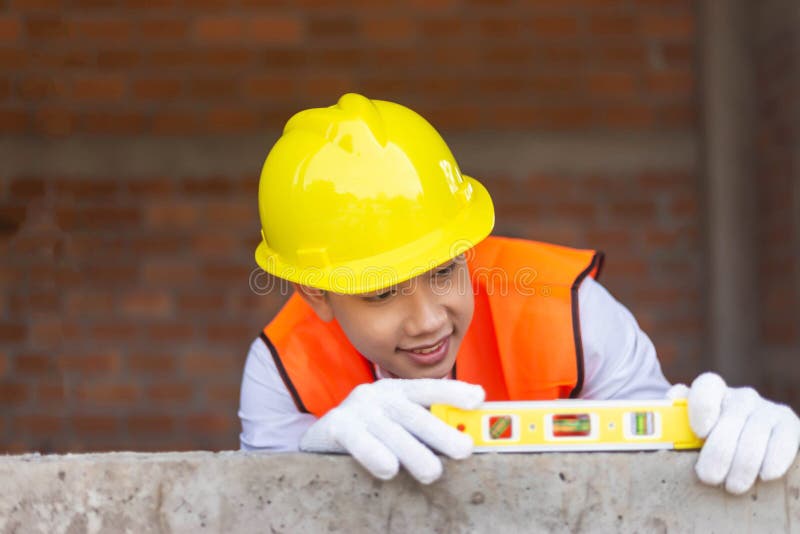 Engineer Concept the Youthful Engineering Man with His Yellow Helmet ...
