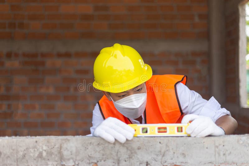 Engineer Concept the Youthful Engineering Man with His Yellow Helmet ...