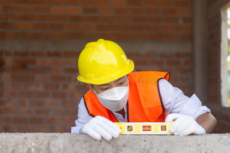 Engineer Concept the Youthful Engineering Man with His Yellow Helmet ...