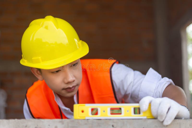 Engineer Concept the Youthful Engineering Man with His Yellow Helmet ...