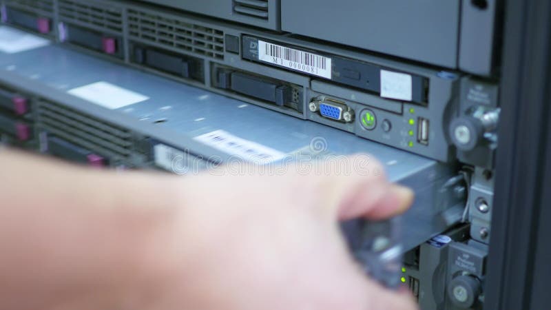 It Engineer Conducts Maintenance Work in the Server Room Stock Video ...