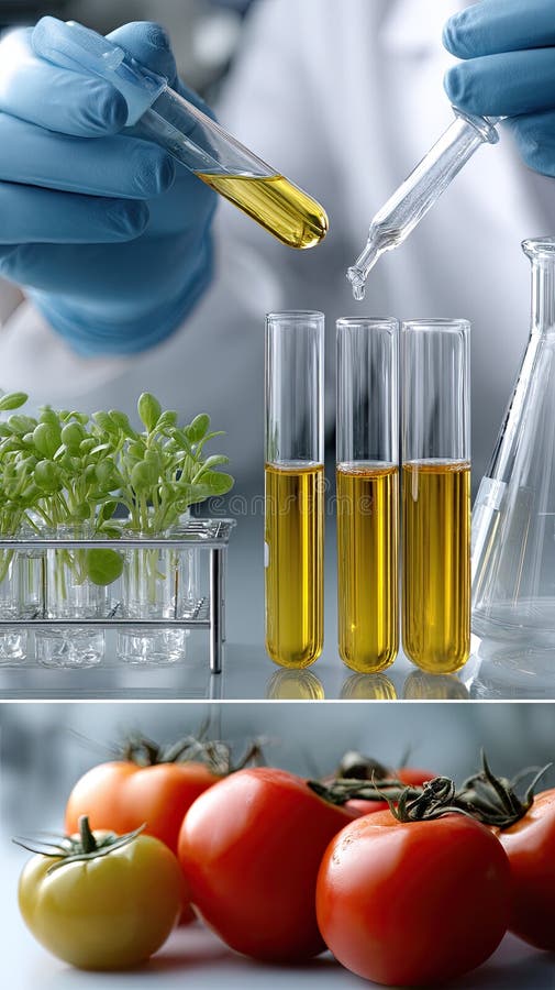 Engineer Conducts Tests on Vegetables Using Test Tubes To Assess Low ...