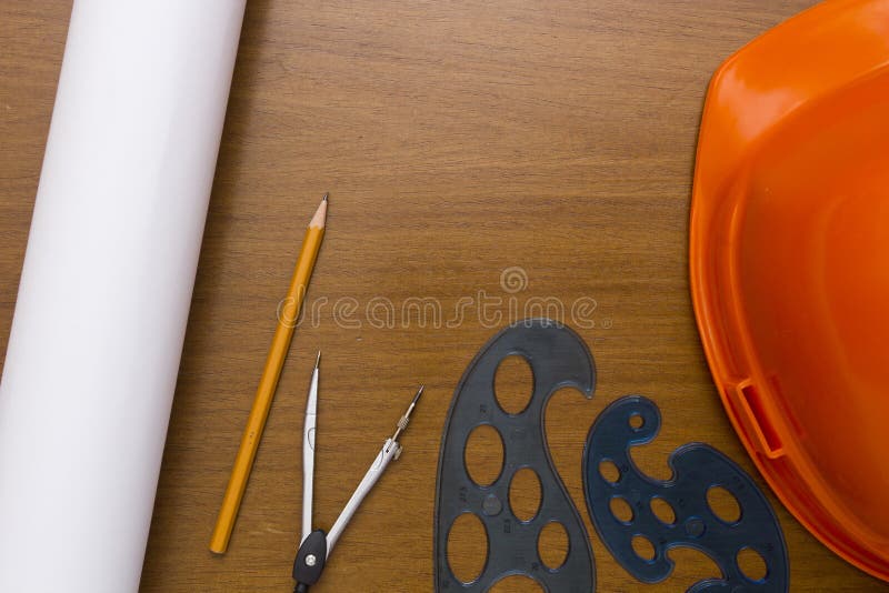 Engineer Construction Accessories Stock Photo - Image of document ...