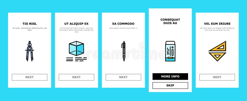 Engineer Construction Architect Onboarding Icons Set Vector Stock ...