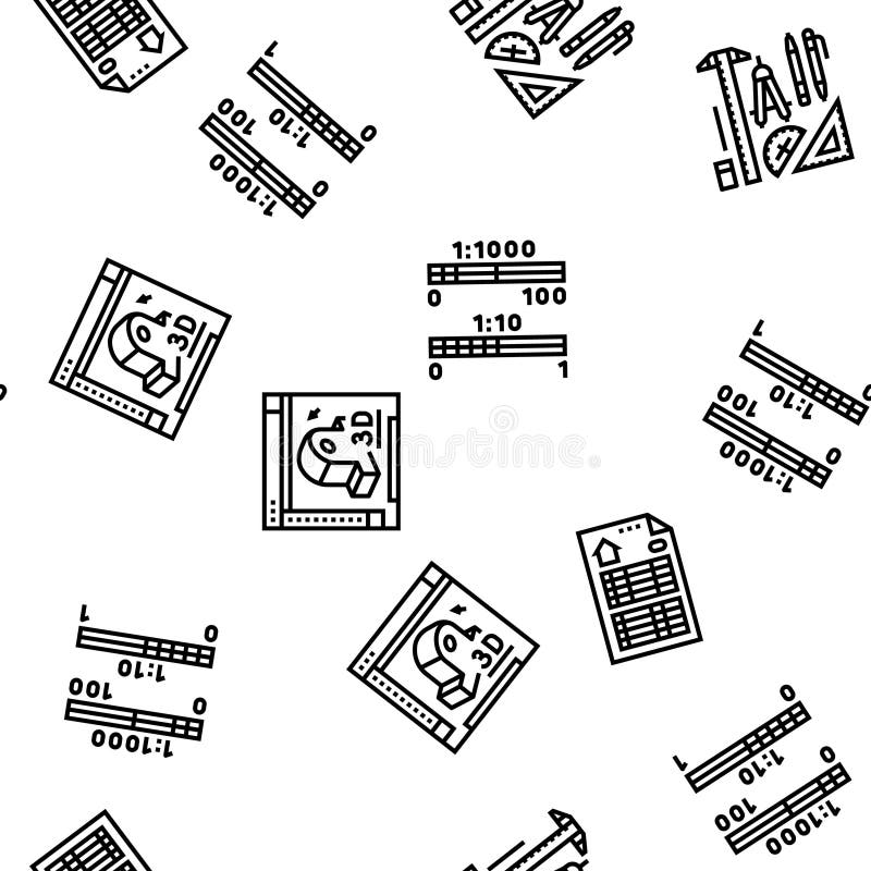 Engineer Construction Architect Vector Seamless Pattern Stock Vector - Illustration of people ...