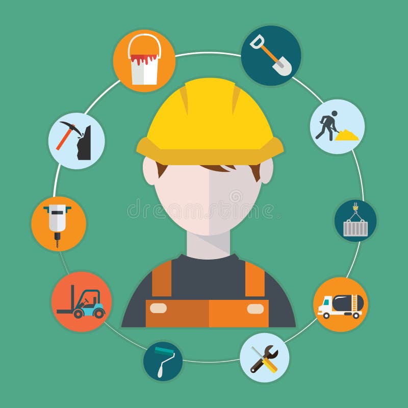 Engineer Construction Manufacturing Worker Illustration Stock Vector ...