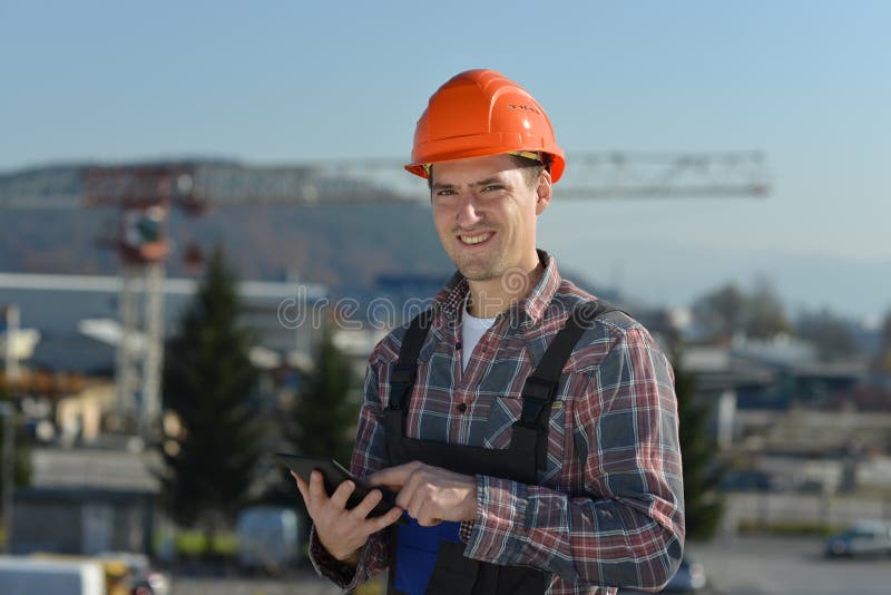 Engineer at Construction Site Stock Image - Image of construction ...