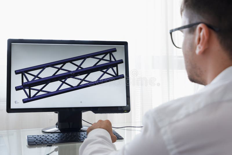 Engineer, Constructor, Designer, Architect in Glasses Working on a ...