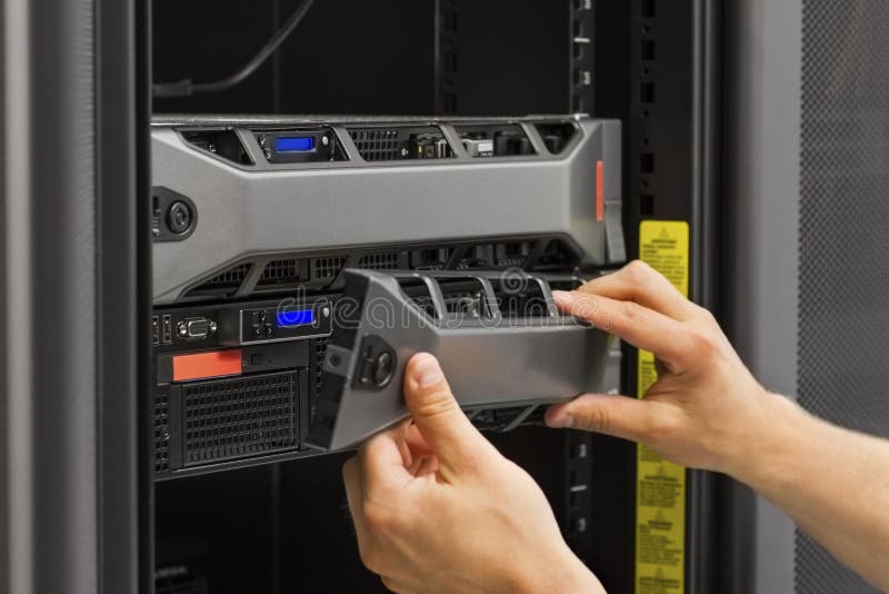 It Consultant Working with Rack Servers Stock Photo - Image of rack ...