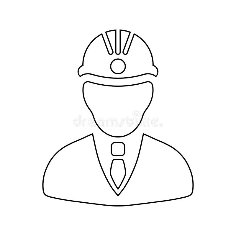 Engineer, Contractor, Architect, Builder Icon. Outline Vector Design ...