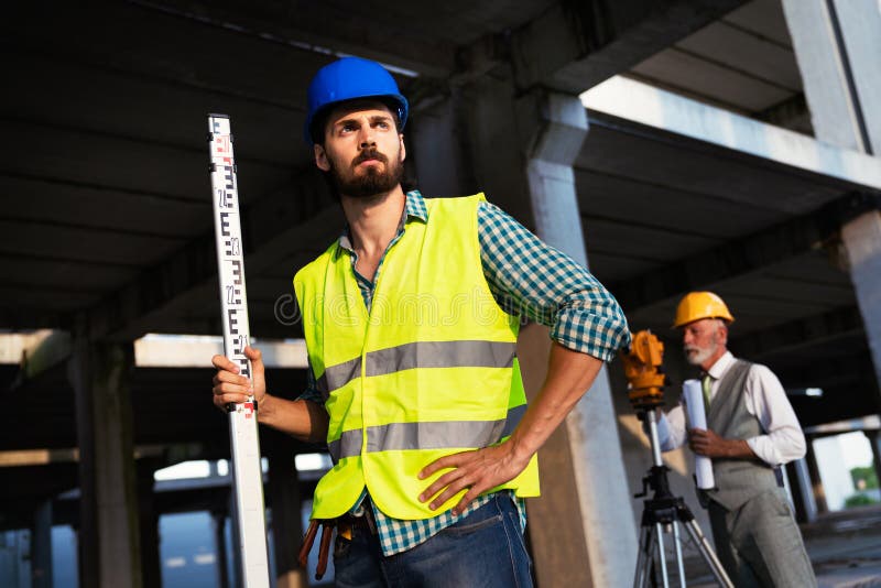 Engineer, Contractor, Architect Teamwork. Construction People Talking ...