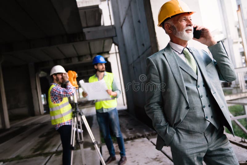 Engineer, Contractor, Architect Teamwork. Construction People Talking ...