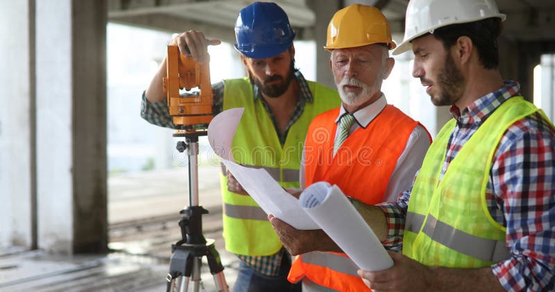 Engineer, Contractor, Architect Teamwork. Construction People Talking ...