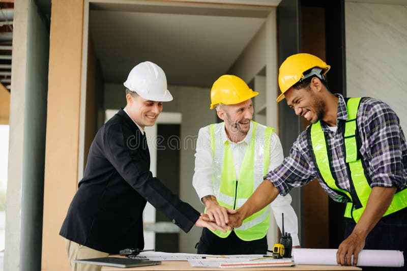 Engineer and Contractor Join Hands after Signing Contract,they are ...