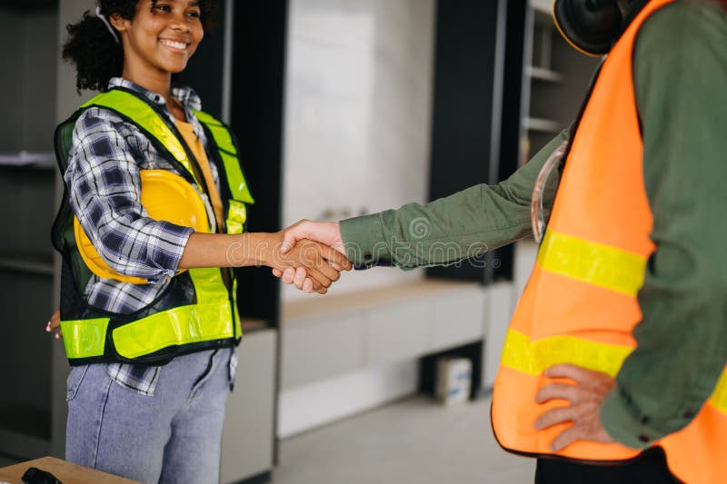 Engineer and Contractor Join Hands after Signing Contract,they are ...