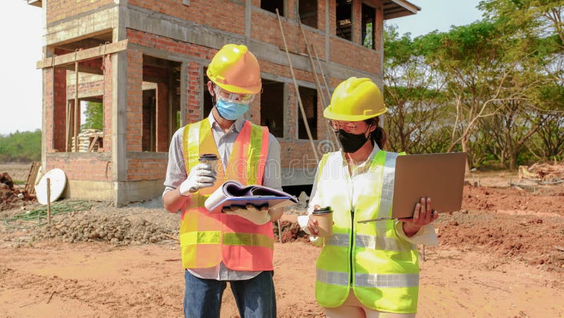 Engineer Contractor Team Meeting Work Safety Plan Industry Project and ...