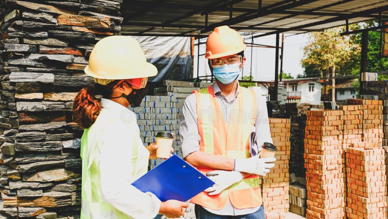 Engineer Contractor Team Meeting Work Safety Plan Industry Project and ...