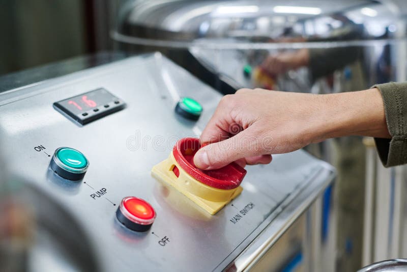 Engineer Controlling the Machine at Plant Stock Photo - Image of steel ...