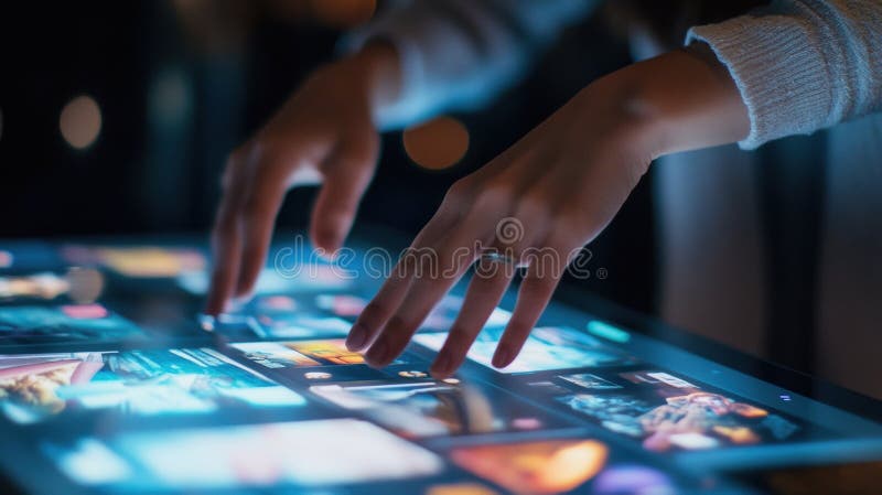 Engineer Controlling Production Line Using Interactive Touchscreen in ...
