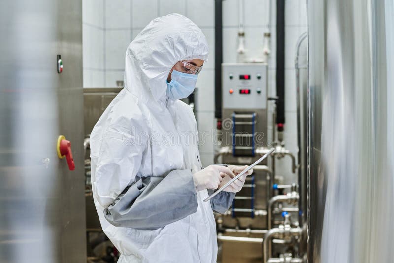 Engineer Controlling the Work Online on Tablet Pc Stock Image - Image ...