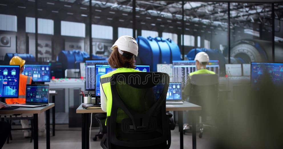 Engineer Controls Power Plant Operations Using Scada Software Stock Image Image Of Process