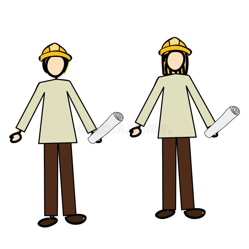 Engineer Couple Icon. stock vector. Illustration of male - 133454529