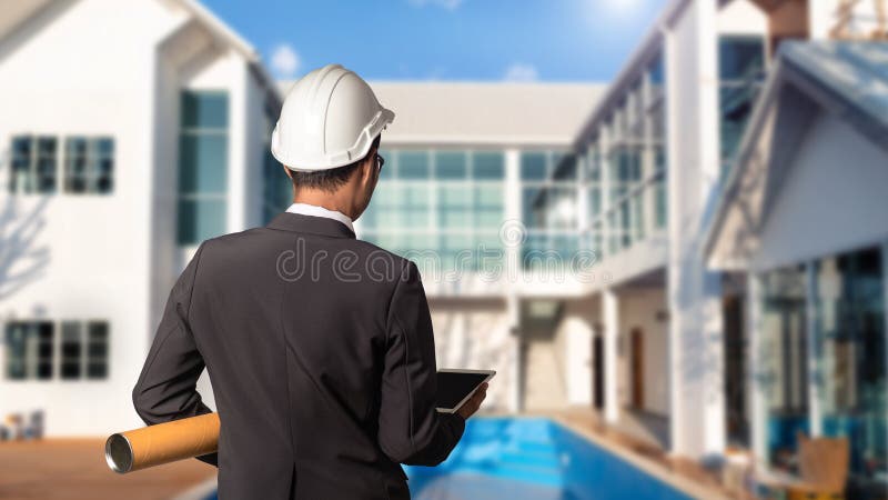 Engineer with Creative Architect Projecting .the Concept of Engineering ...