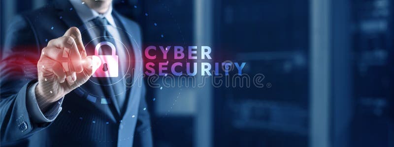 It Engineer in Data Center Cyber Security Concept. Stock Illustration ...