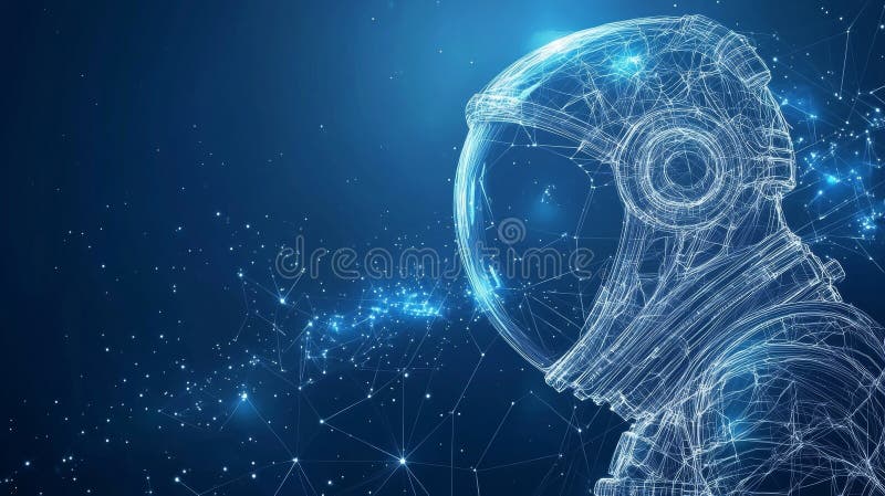 An Engineer in Deep Blue and Space Exploration Technology in Copy Space ...