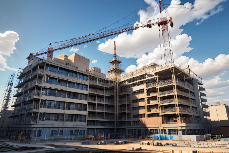 Engineer Deer in a Work Helmet on a Construction Construction of a ...