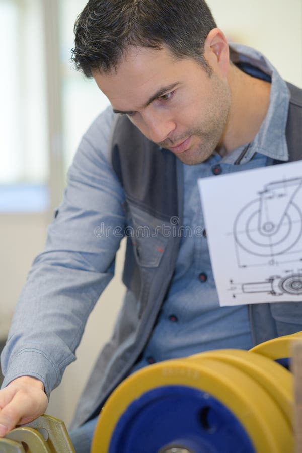 Engineer Designer with Drawing Stock Image - Image of pencil, homework ...