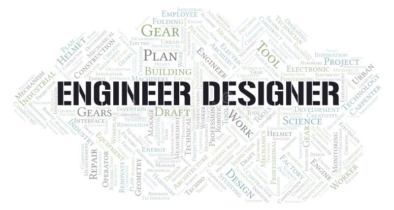 Engineer Designer Typography Word Cloud Create with the Text only Stock ...