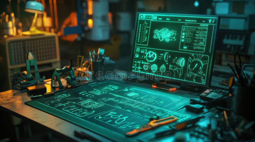 Engineer Designing Futuristic Device Using Advanced Software on ...