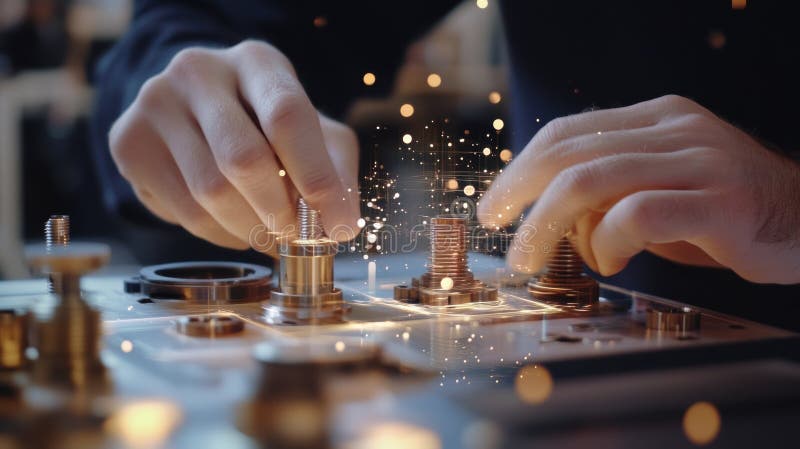 Engineer Designing Innovative Product with Futuristic Technology Stock ...