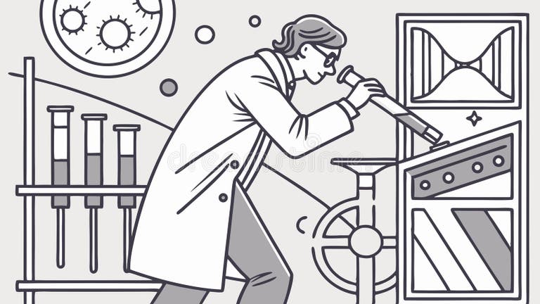 Engineer Designing Intricate Circuits at a Workbench. Vector Design ...