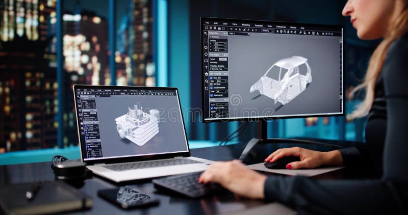 Engineer Designing New Laptop with CAD Software Stock Image - Image of ...