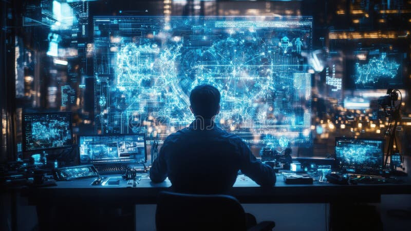 Engineer Designs a Futuristic Device in a Digital Workspace with ...