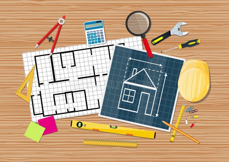 Engineer s desk stock vector. Illustration of creativity - 49961706