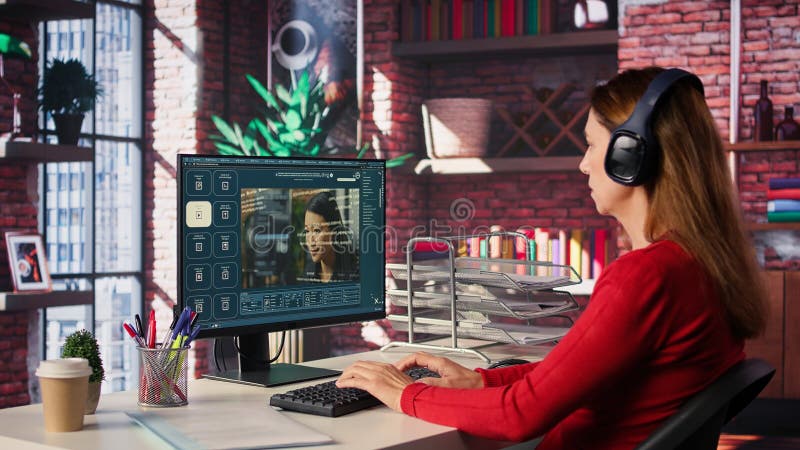 It Engineer at Desk Generating Code Algorithm with AI Powered Chat ...